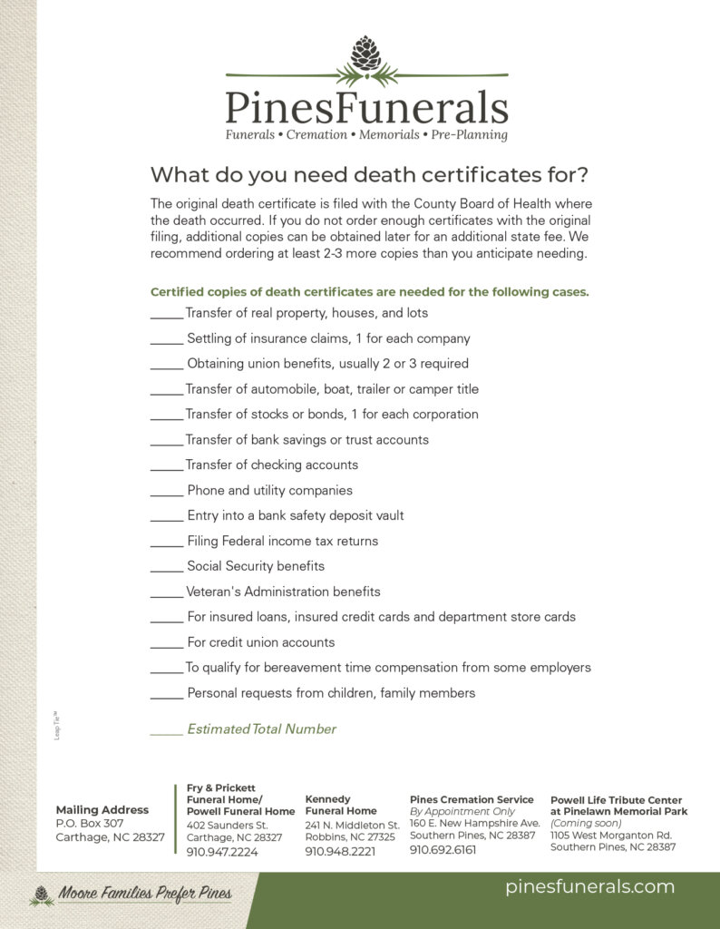 Forms Library - Funerals | Cremation | Memorials | Pre-Planning ...